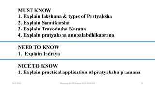 Pratyaksha Pramana / Pariksha Nirupana: The Perception | PPTX