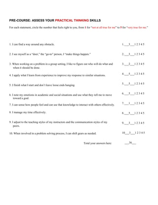 1 pre course assessment | PDF