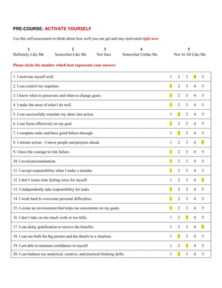 1 pre course assessment | PDF