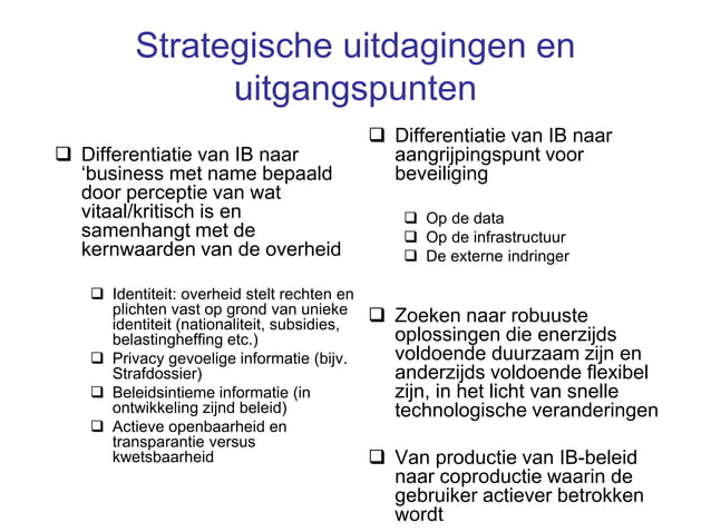 Presentatie: "Strategische Informatiebeveiliging" | PPT