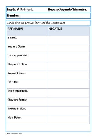 1 primaria-2 ingles | PDF
