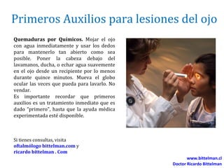 Primeros auxilios para lesiones del ojo | PPT