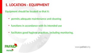 Production Facility Protocols in Food Industry | PPTX