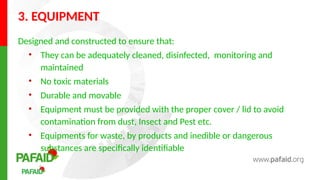 Production Facility Protocols in Food Industry | PPTX