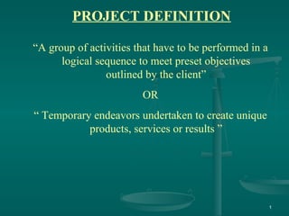 1 Definition of project | PPT