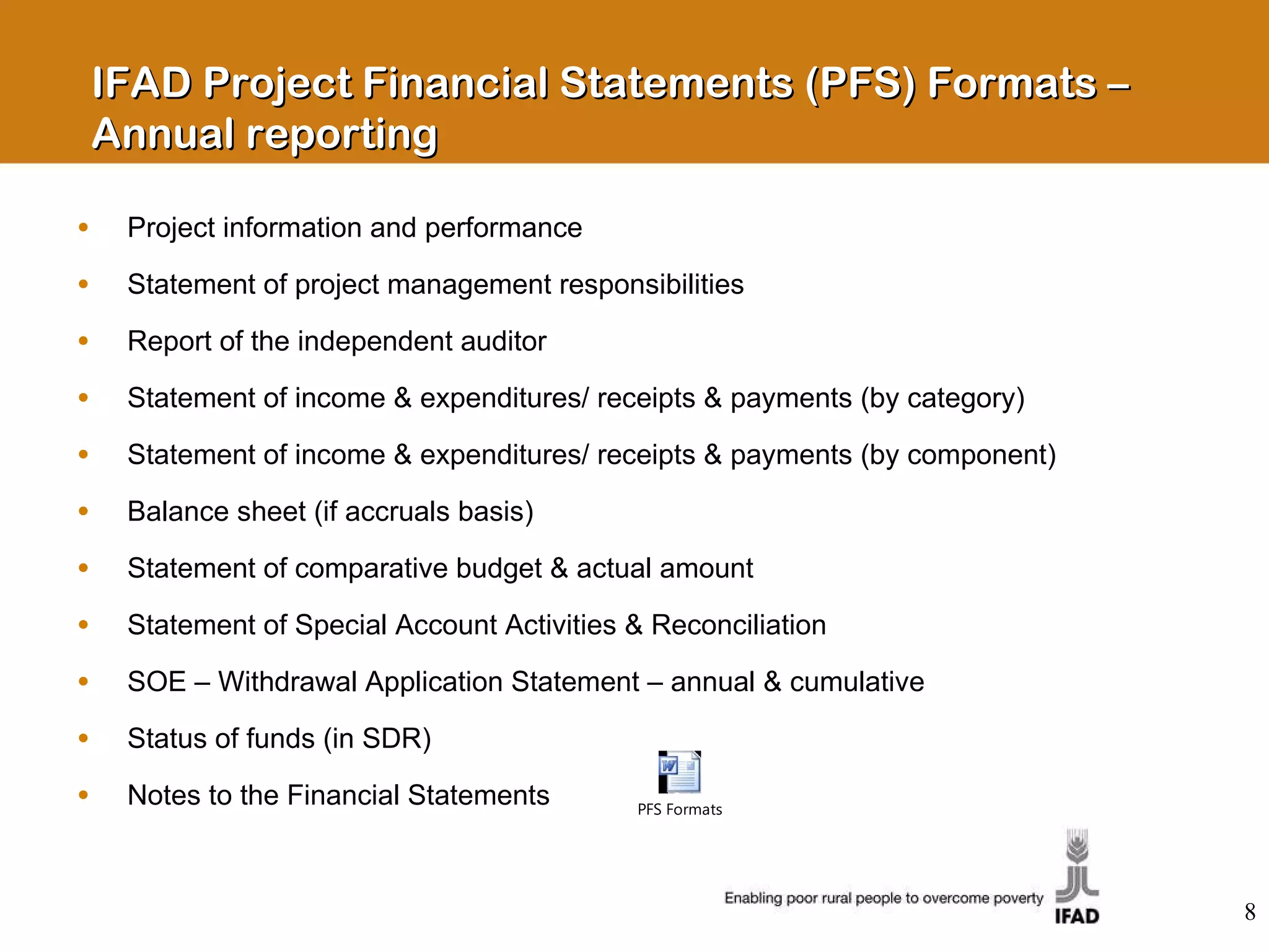 project financial statements and quarterly reporting | PPT