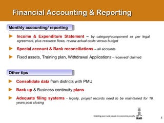 project financial statements and quarterly reporting | PPT