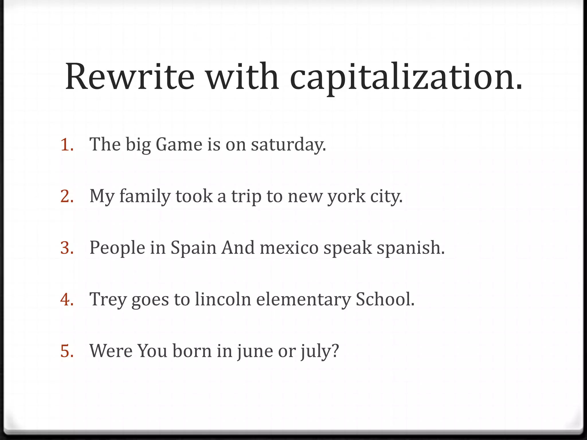 Punctuation and Capitalization #1 | PPTX