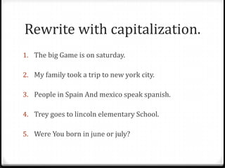 Punctuation and Capitalization #1 | PPT