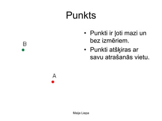 1.punkts, taisne, plakne un ģeometriskas figūras | PPTX