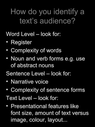 Purpose, Audience, Form and Tone | PPT