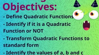 First Quarter: Quadratic Functions Notes.pptx