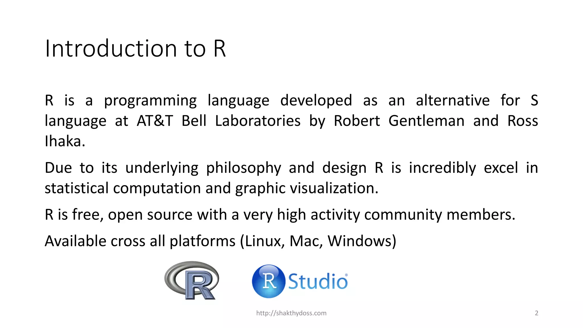 1 R Tutorial Introduction | PPT