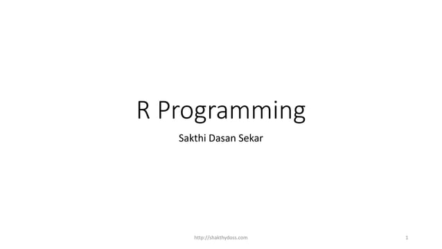 1 R Tutorial Introduction | PPT