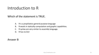 1 R Tutorial Introduction | PPT