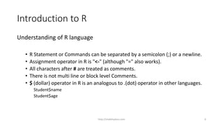 1 R Tutorial Introduction | PPT
