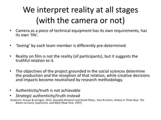 Interdisciplinary challenges in Visual Methodology: understanding data ...