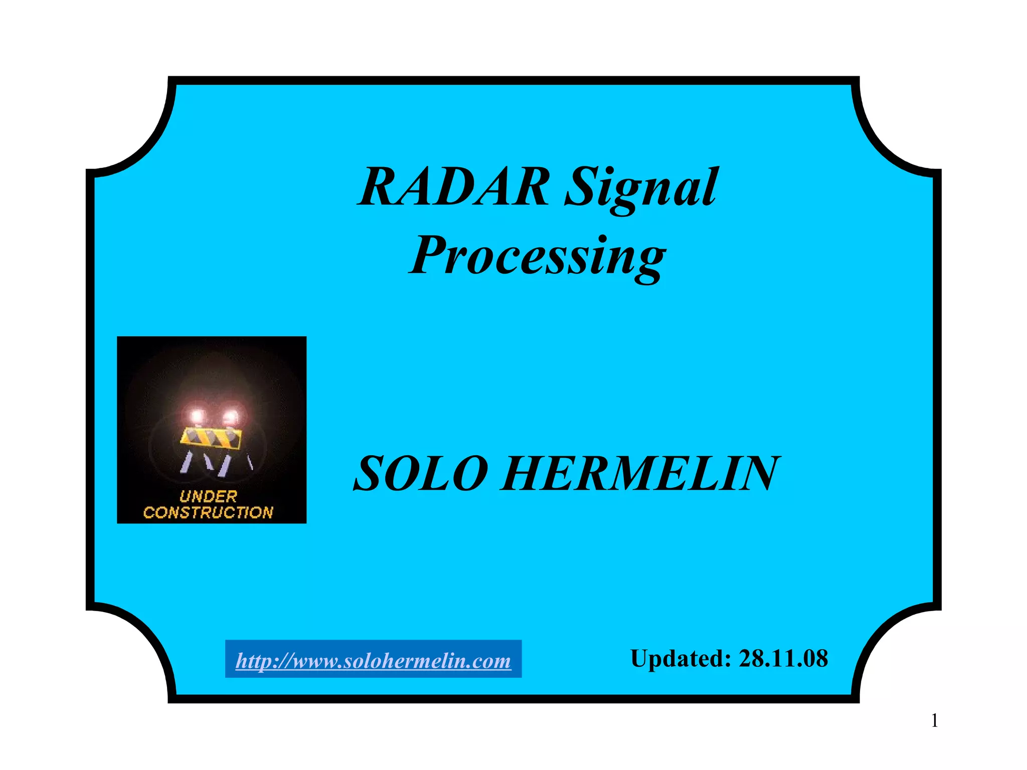 1 radar signal processing | PPT