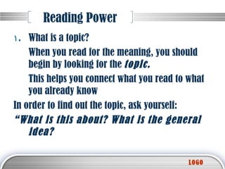 reading power | PPT