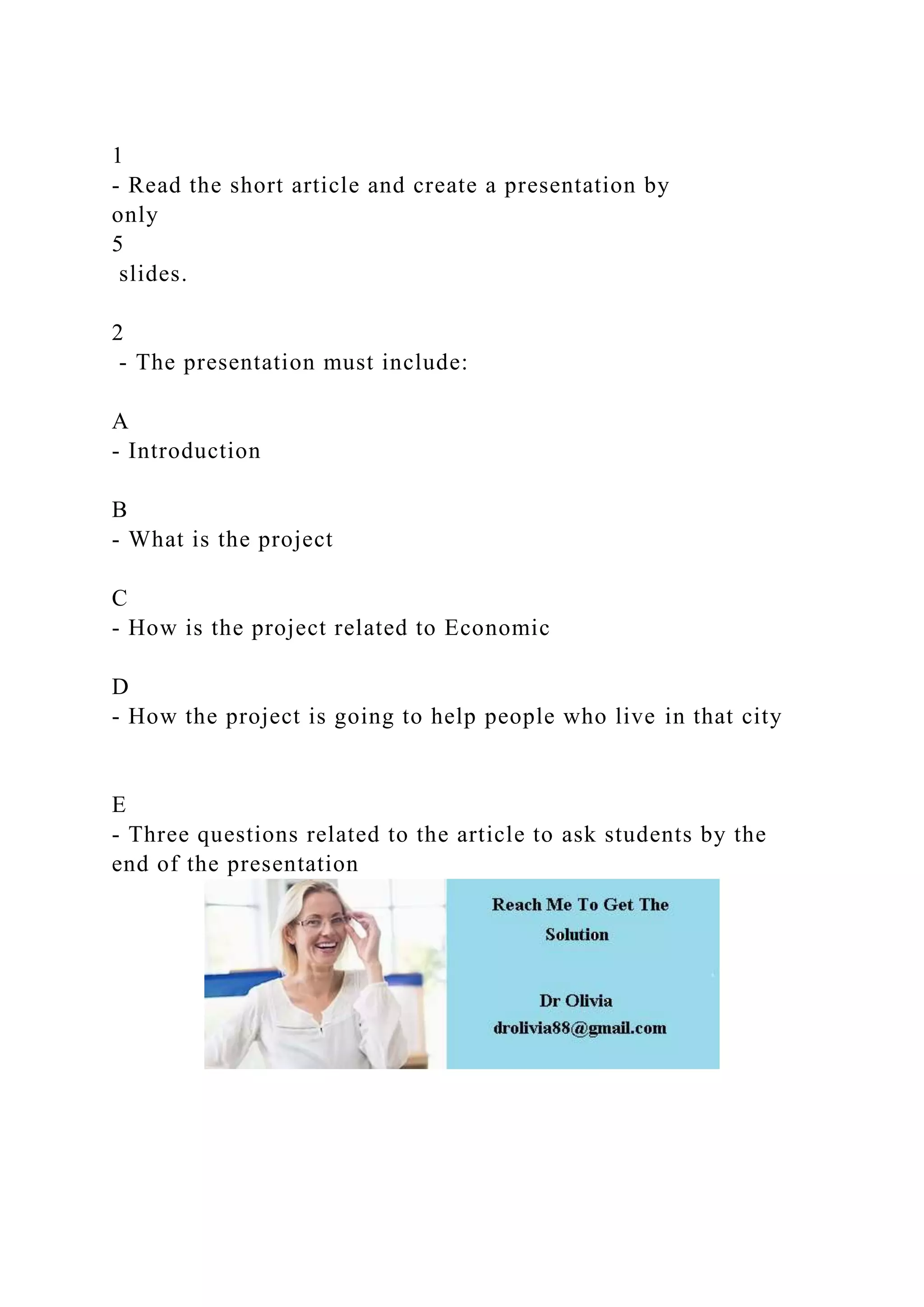 1- Read the short article and create a presentation by only 5.docx