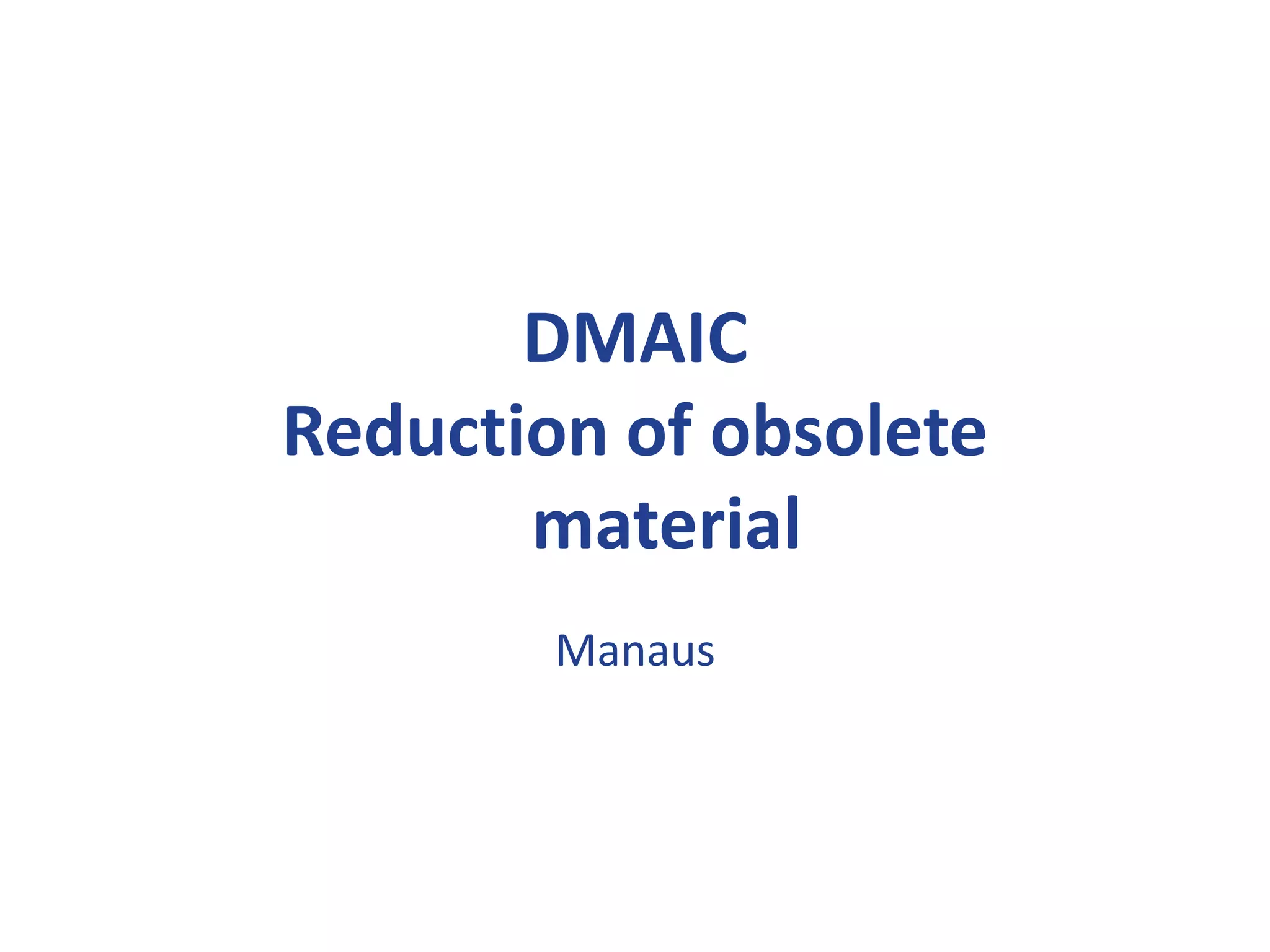 Lean DMAIC for Obsolete Material Stock Reduction | PPTX