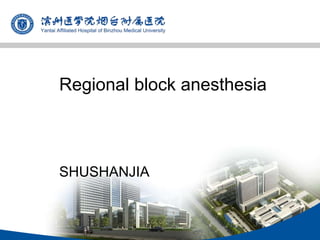 Reginal Block Anesthesia-anesthesia topic | PPT