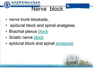 Reginal Block Anesthesia-anesthesia topic | PPT