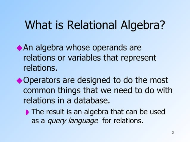 Relational Algebra | PPT