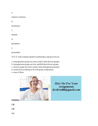 1- Research has shown that a- homogeneous groups are more creative tha.docx