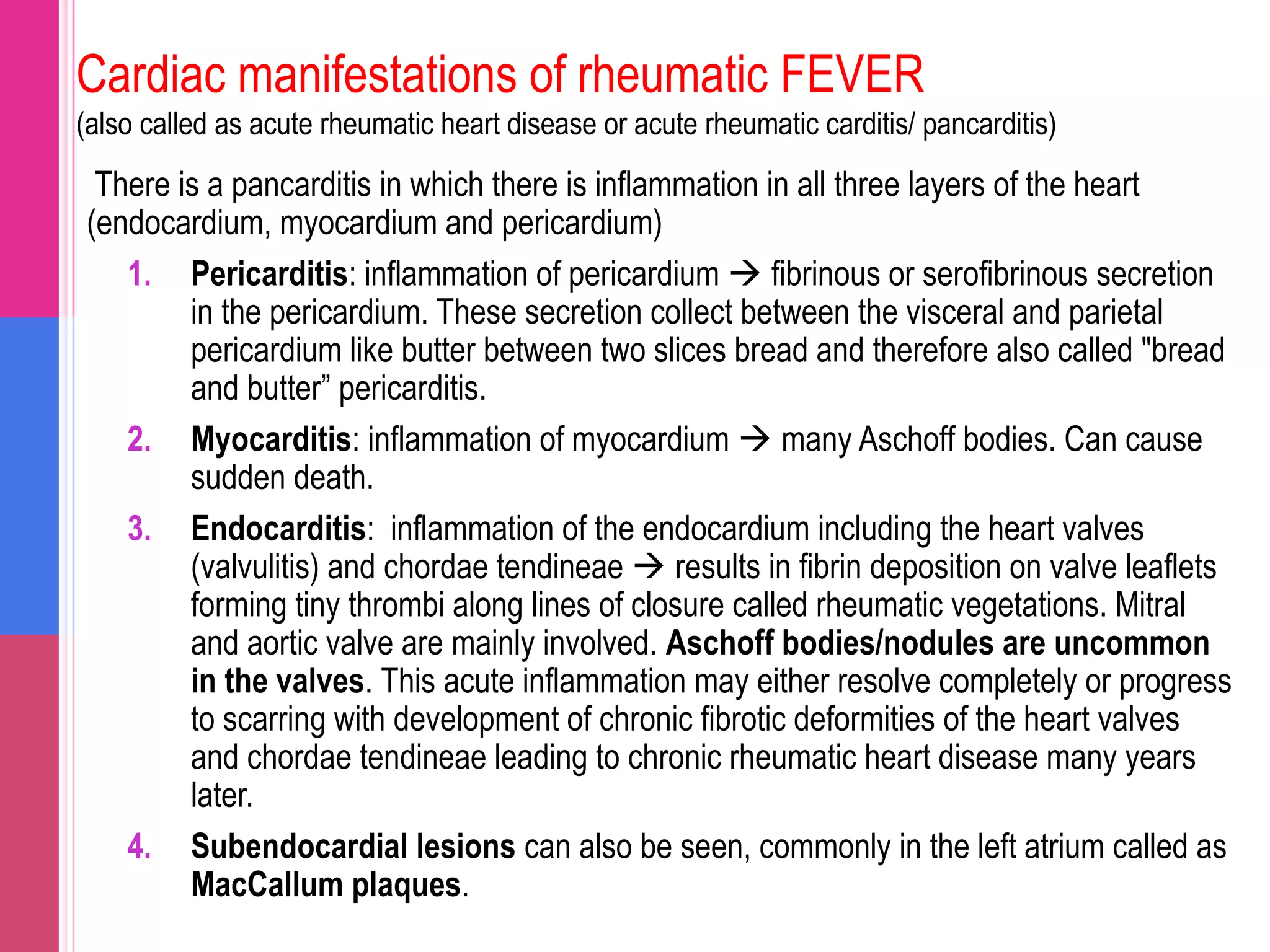 CVS Pathology 1 - Rheumatic heart disease, infective endocarditis and ...