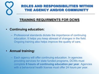 1. roles and responsibilities within the agency and community | PPTX