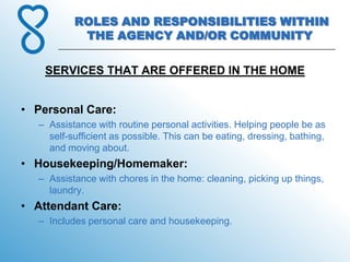 1. roles and responsibilities within the agency and community | PPTX