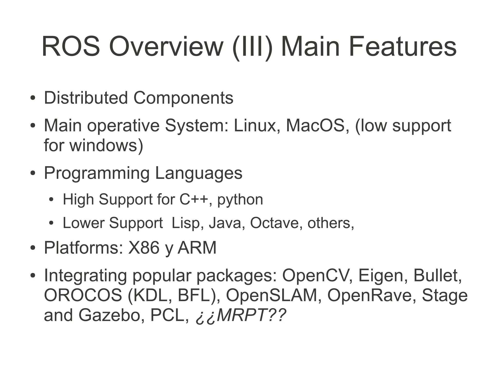 Ros platform overview | PDF