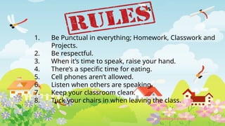 Rules of the year with meeting the teacher | PPTX