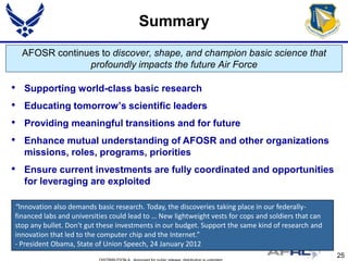 Russell - Welcome & Introduction - AFOSR Overview - Spring Review 2012 ...