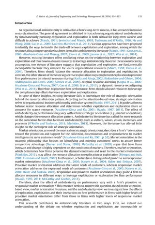 Organizational ambidexterity, market orientation, and ﬁrm performance | PDF | Business ...