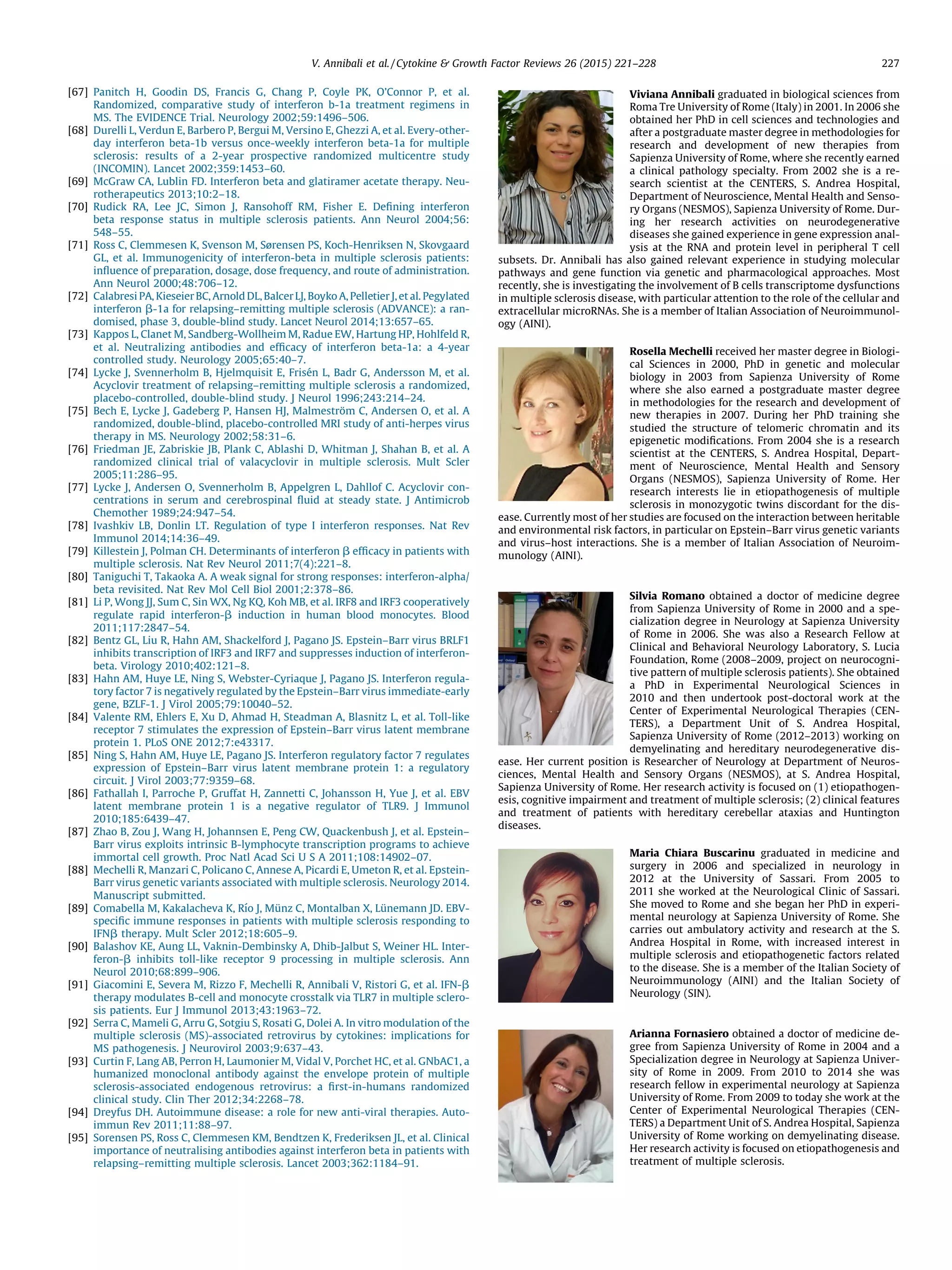 IFN- b and multiple sclerosis: From etiology to therapy and back | PDF ...