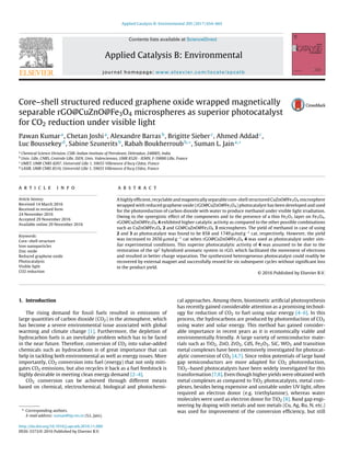 Core–shell structured reduced graphene oxide wrapped magneticallyseparable rGO@CuZnO ...