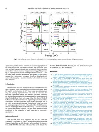 Spin Polarisation in Co2CrAl/GaAs 2D Slabs: A computational study | PDF