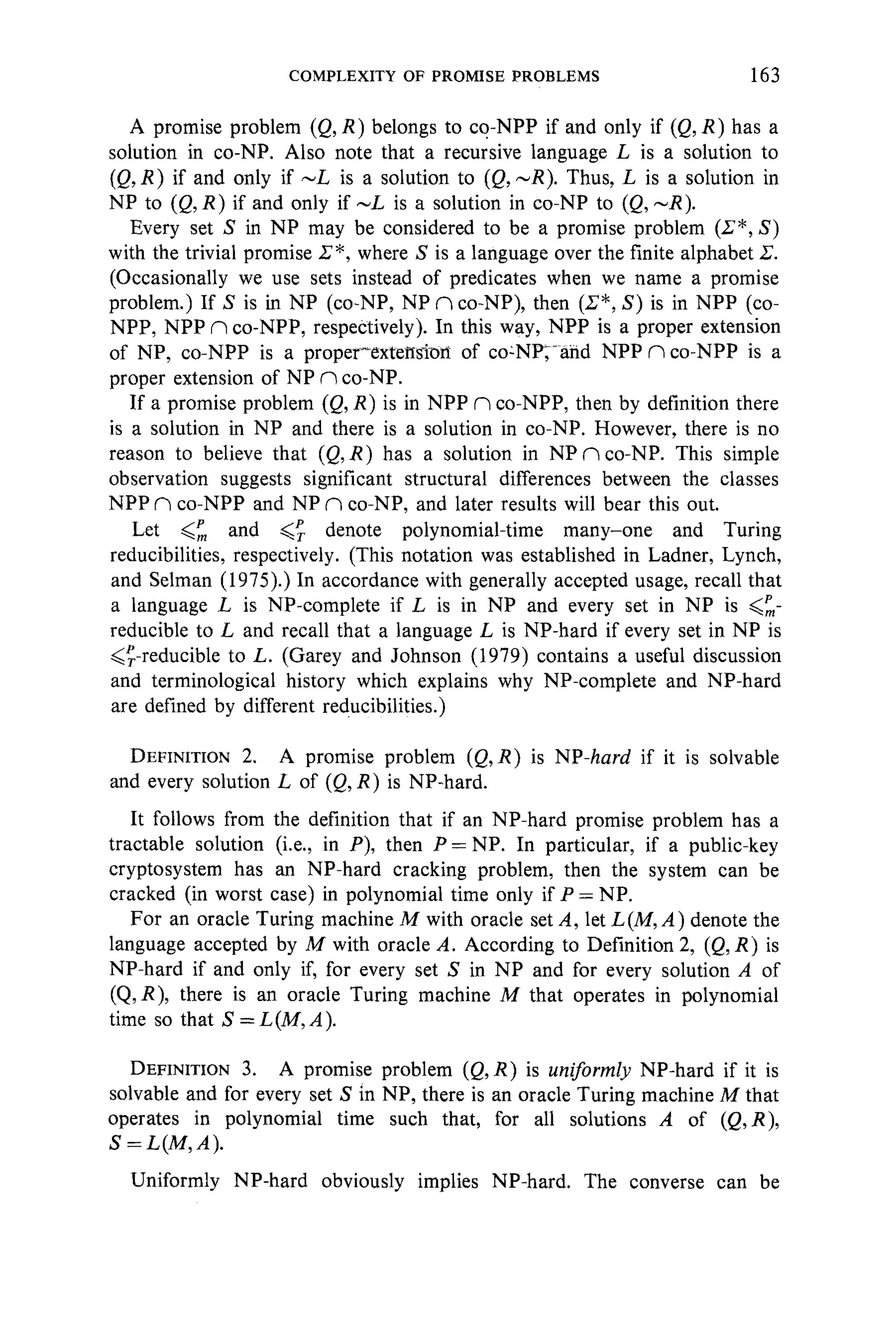 The complexity of promise problems with applications to public-key ...