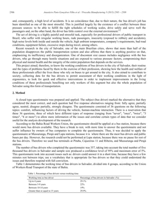 working conditions of bus drivers in a large brazilian metropolis | PDF