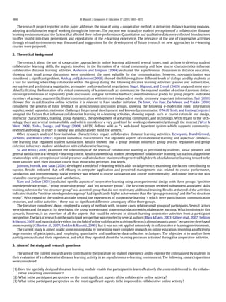 The student experience of a collaborative e-learning university module ...