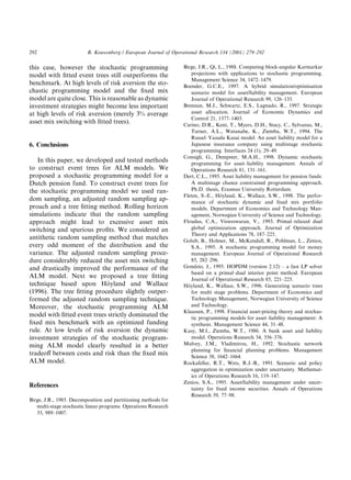 Scenario generation and stochastic programming models for asset liabiltiy management | PDF