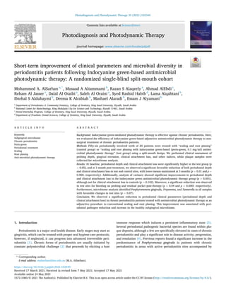Short-term improvement of clinical parameters and microbial diversity ...