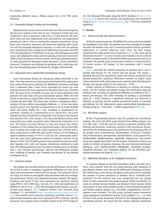 Short-term improvement of clinical parameters and microbial diversity ...