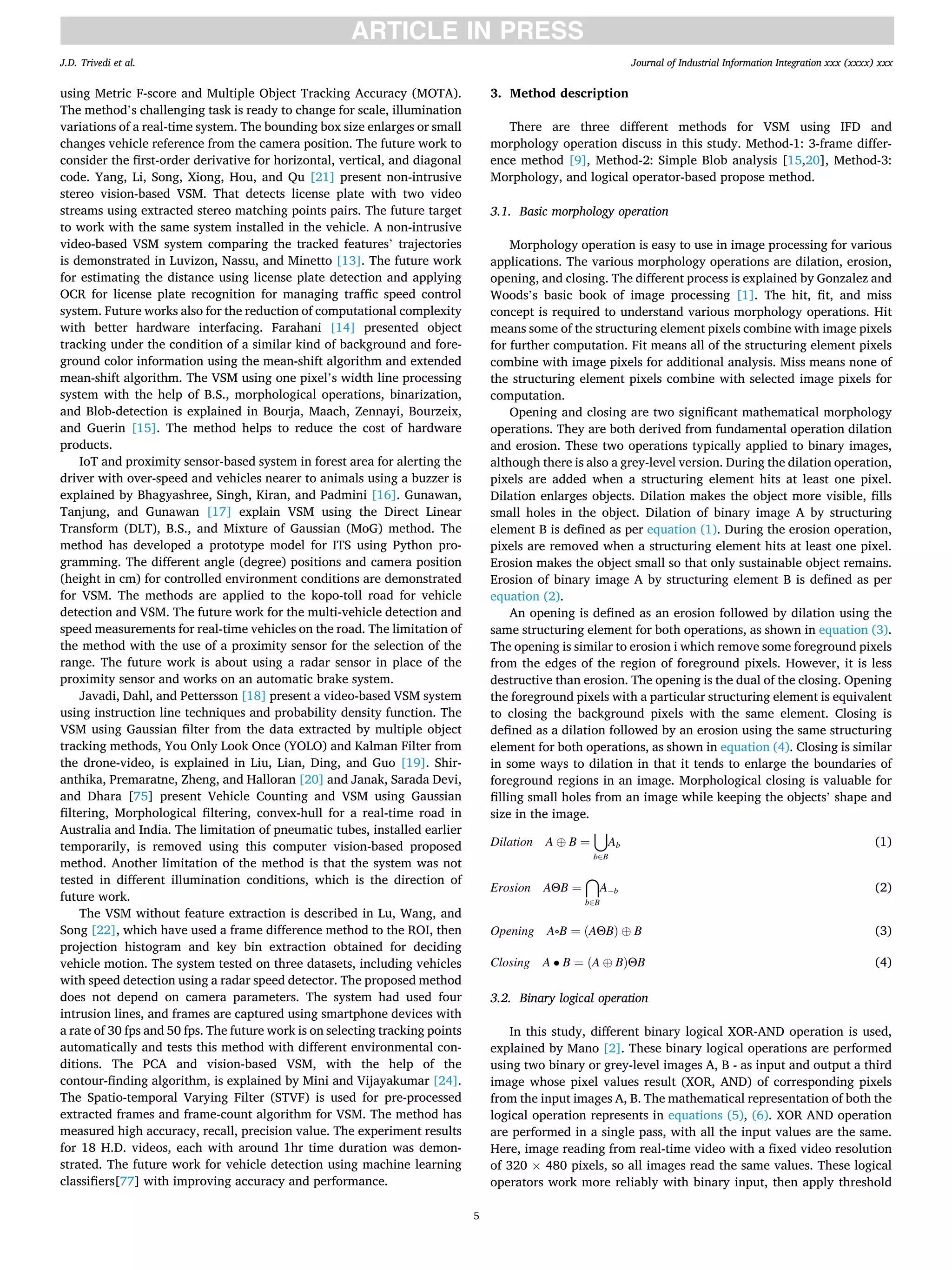 Vision Based Real Time Vehicle Detection And Vehicle Speed Measurement Using Morphology And