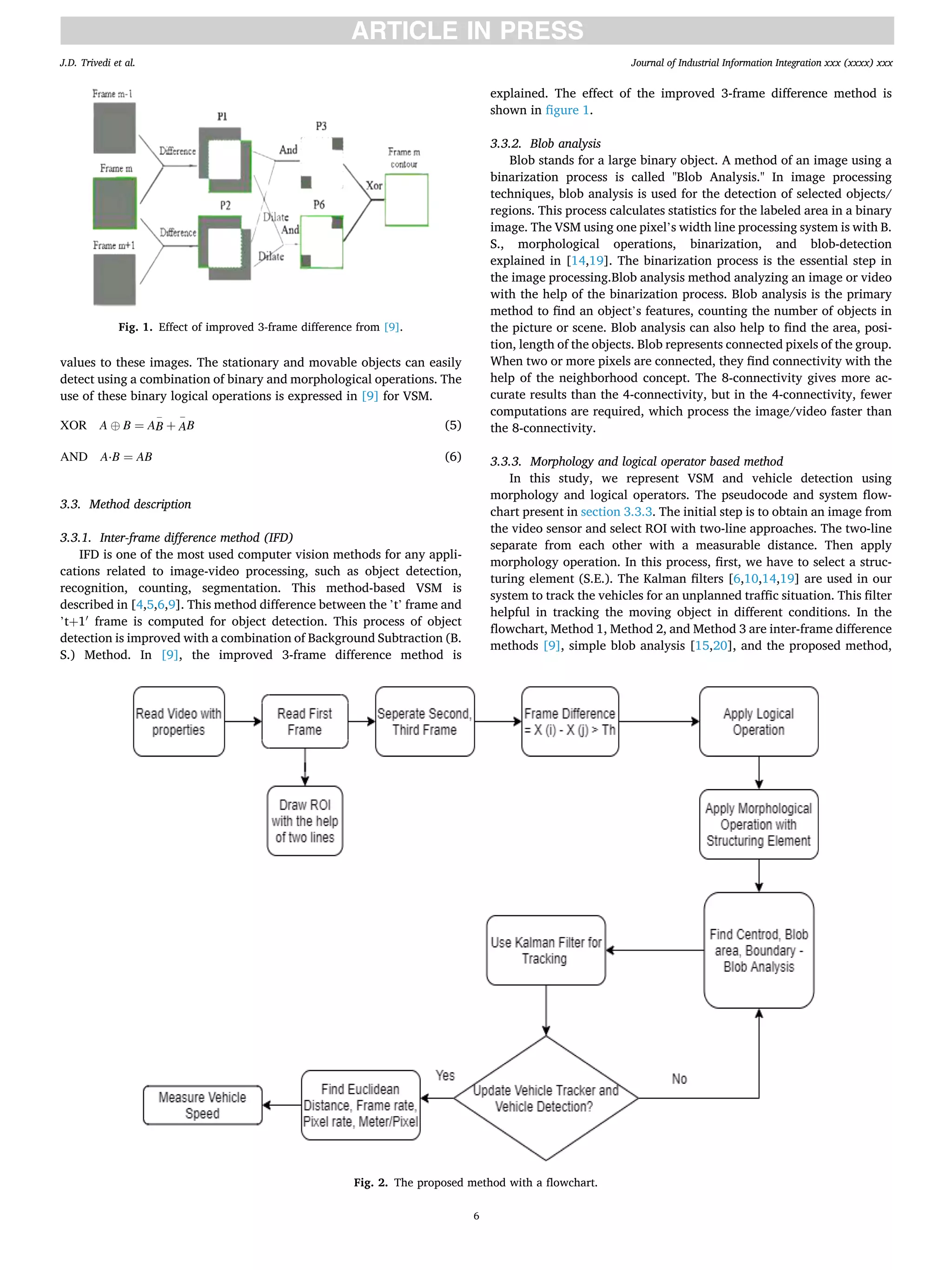 Vision Based Real Time Vehicle Detection And Vehicle Speed Measurement Using Morphology And
