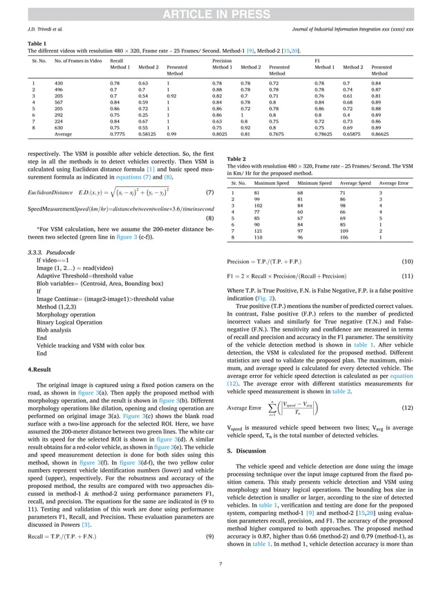 Vision Based Real Time Vehicle Detection And Vehicle Speed Measurement Using Morphology And