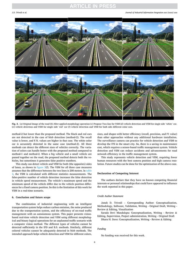 Vision Based Real Time Vehicle Detection And Vehicle Speed Measurement Using Morphology And