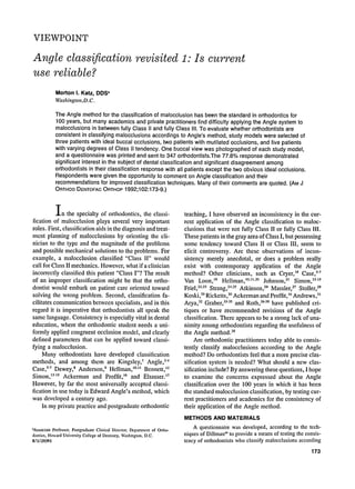 revision de la clasificacion de las maloclusiones | PDF